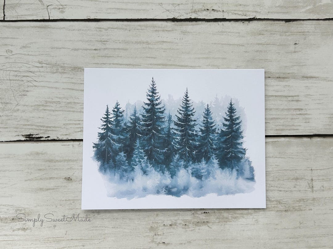 Forest Landscape Blank Cards: Nature Note Card Set - Etsy