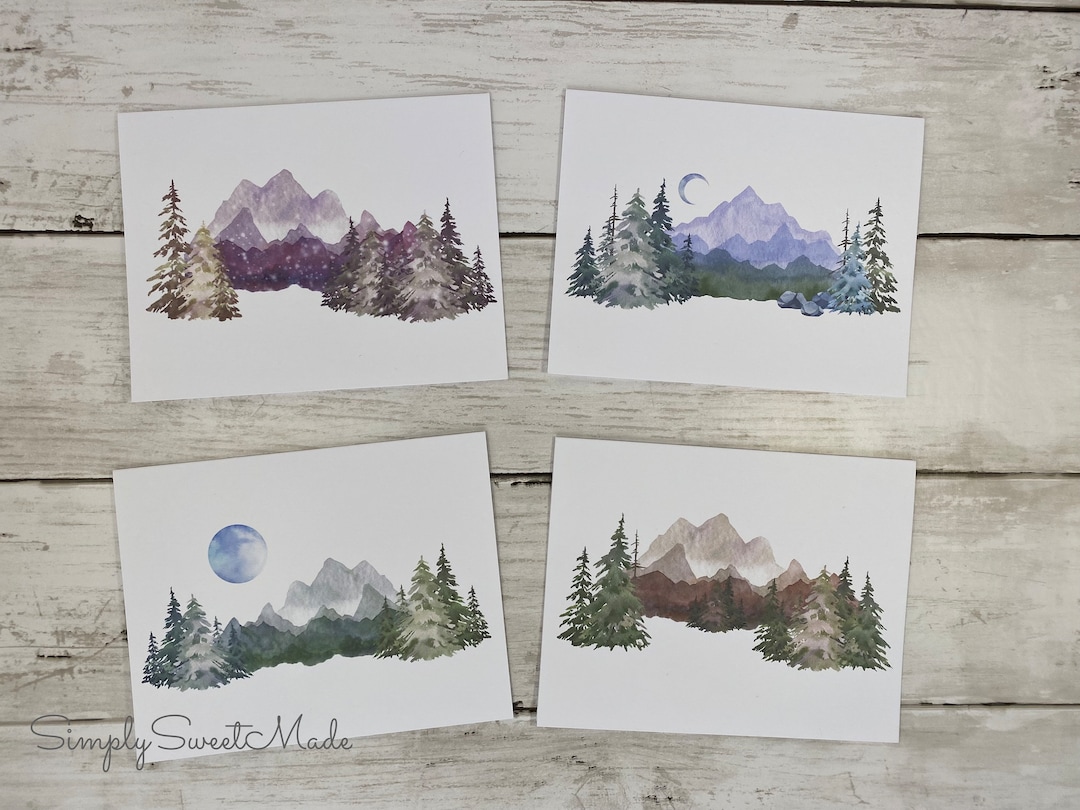 Forest Blank Cards - 8 Mountain Note Cards - Nature Cards - Landscape ...