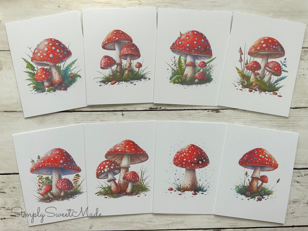 Mushroom Cards 8 Mushrooms Notecards Assorted Mushrooms - Etsy
