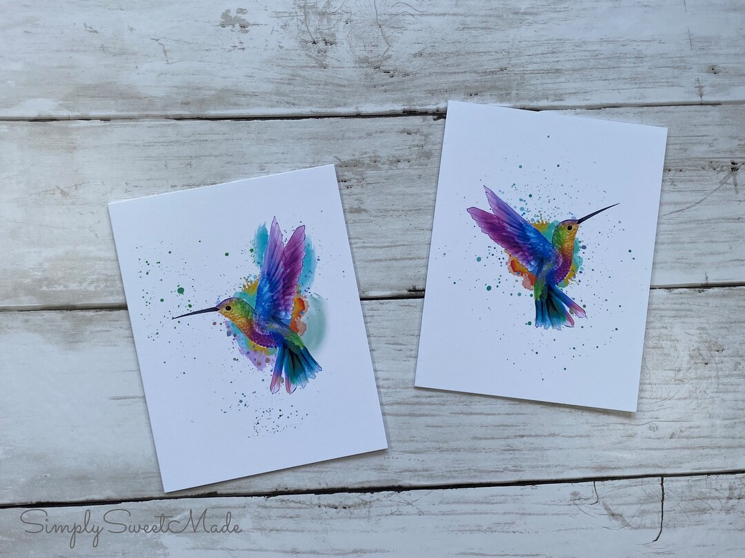Hummingbird Cards - 8 Hummingbird Notecards - Hummingbirds Blank Cards ...