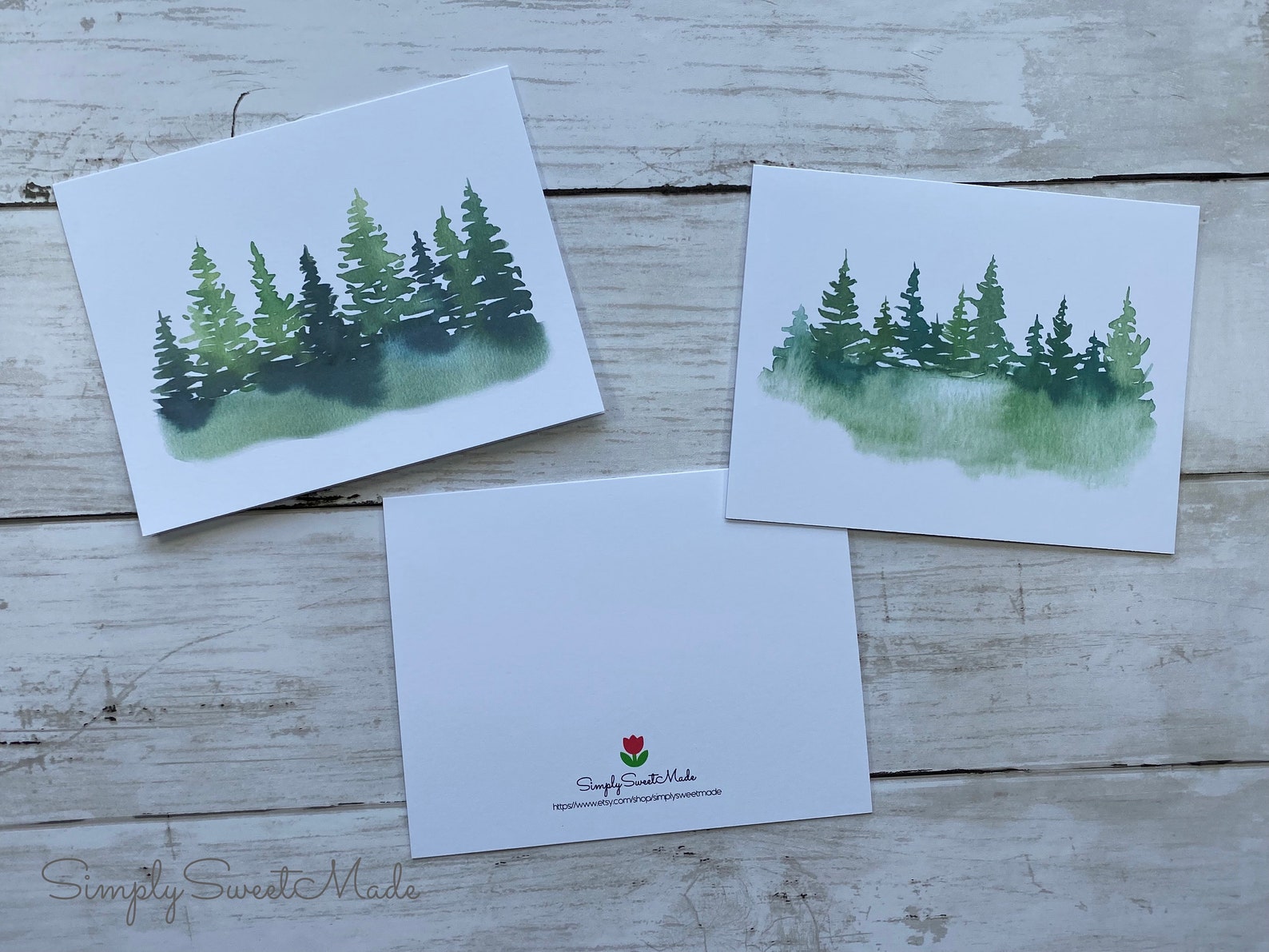 Watercolor Forest Cards 8 Blank Forest Cards Watercolor - Etsy
