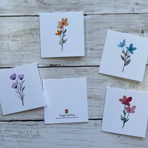 Mini Cards 18 Florals Mini Blank Note Cards Watercolor Flowers Mini ...