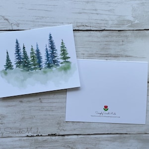 Watercolor Forest Cards: Handmade Blank Notecards, Set of 8 - Etsy