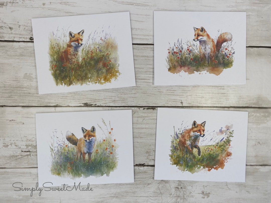Fox Cards - 8 Fox Notecards - Assorted Fox Blank Cards - Fox Greeting ...