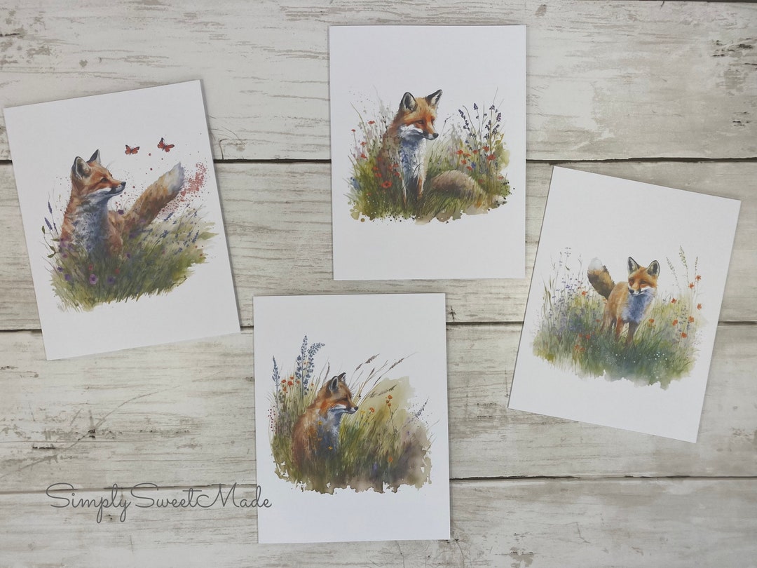 Fox Cards - 8 Fox Notecards - Assorted Fox Blank Cards - Fox Greeting ...
