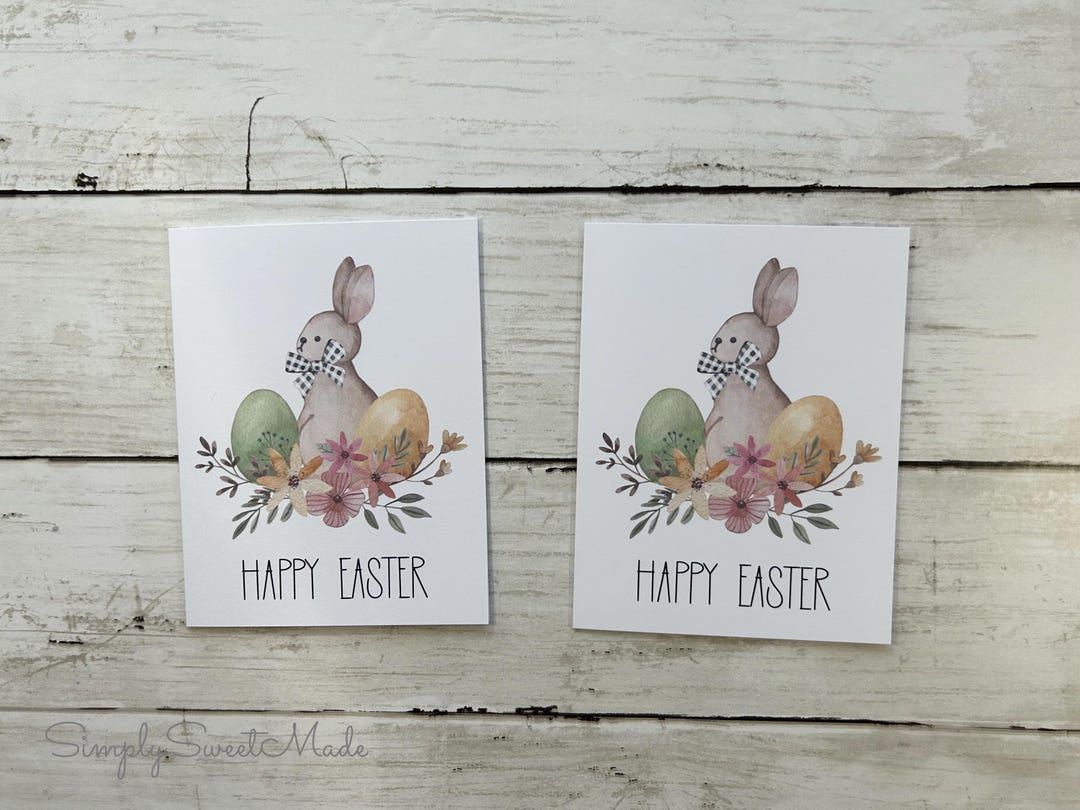 Easter Bunny Cards - 8 Easter Cards - Easter Bunny Blank Note Cards ...