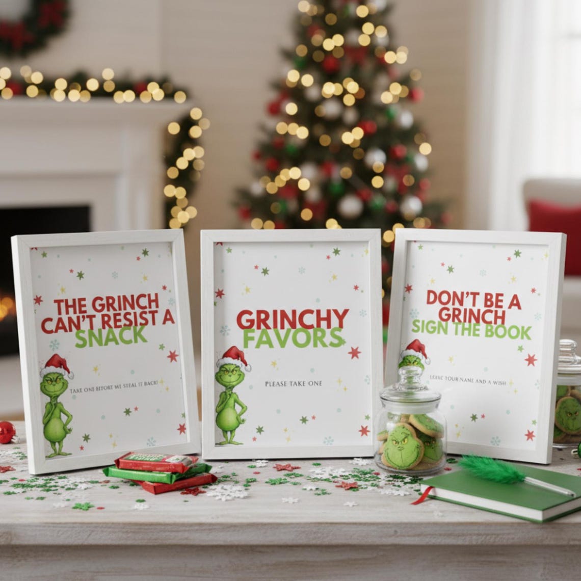 Ten Merry Grinchmas Table Signs, Size 8x10", Bundle of Christmas Sings ...