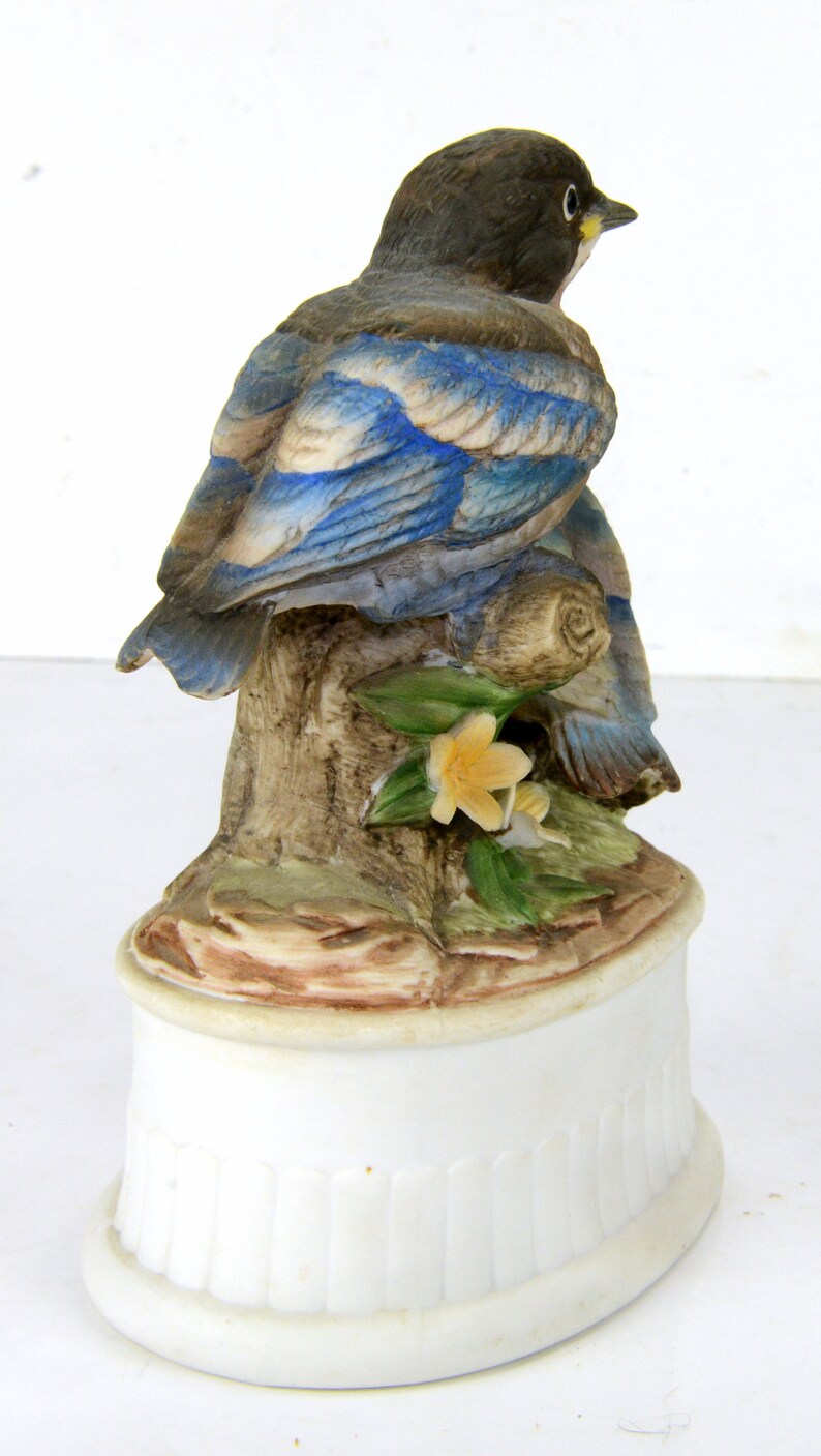 Vintage Lefton Bluebird Figurines, Hand Painted Porcelain Sculpture ...