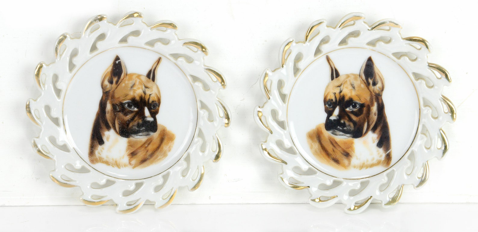 Decorative Plate Boxer Pair Dog Wall Plate Porcelain - Etsy