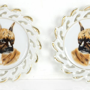 Decorative Plate, Boxer, Pair, Dog, Wall Plate, Porcelain, Japan, Relco ...