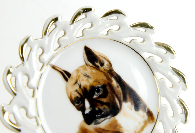 Decorative Plate Boxer Pair Dog Wall Plate Porcelain | Etsy