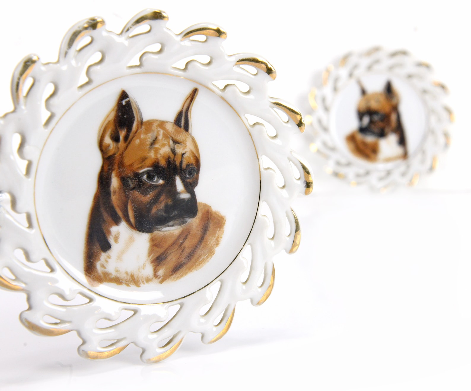 Decorative Plate Boxer Pair Dog Wall Plate Porcelain - Etsy