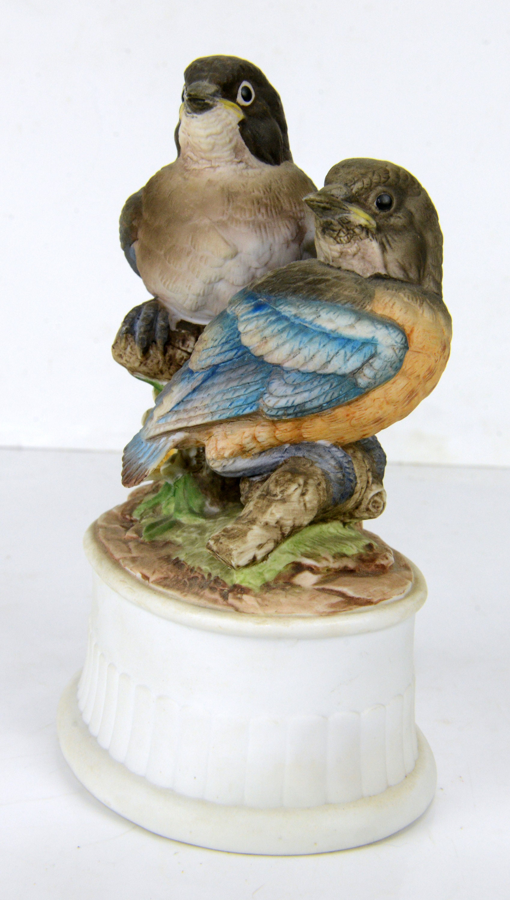 Vintage Lefton Bluebird Figurines, Hand Painted Porcelain Sculpture ...