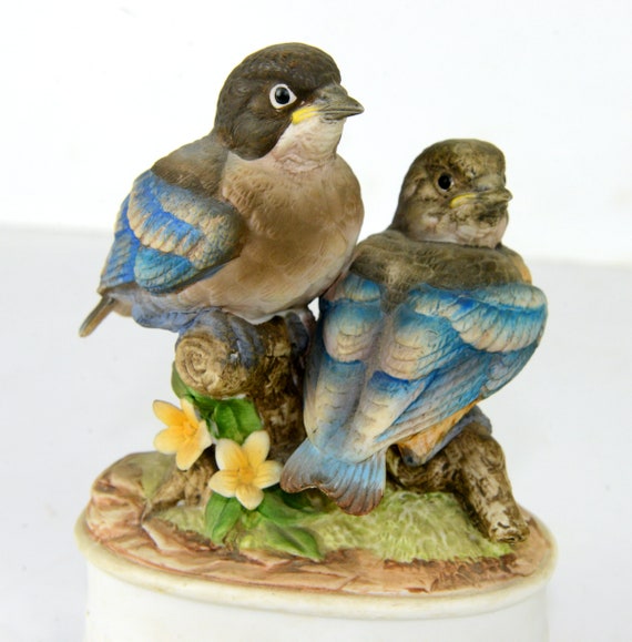 Figurines Art & Collectibles Sculpture Bluebirds Lefton Porcelain China ...