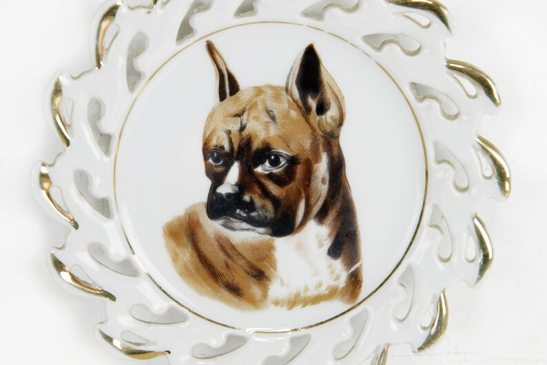Decorative Plate Boxer Pair Dog Wall Plate Porcelain - Etsy