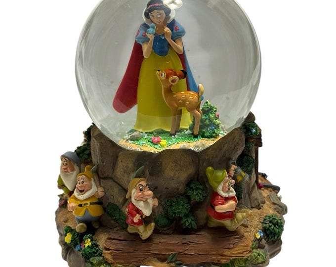Disney Snow White Seven Dwarfs Musical Snow Globe Heigh-ho Hallmark ...