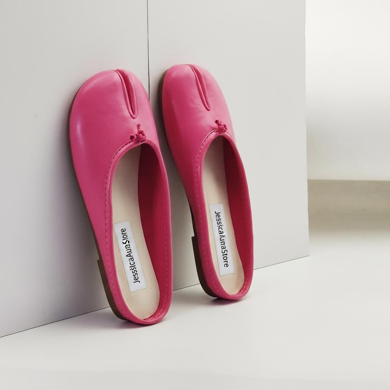 Women's Retro Tabi Ballet Flats, Closed-toe Half-slippers, French ...