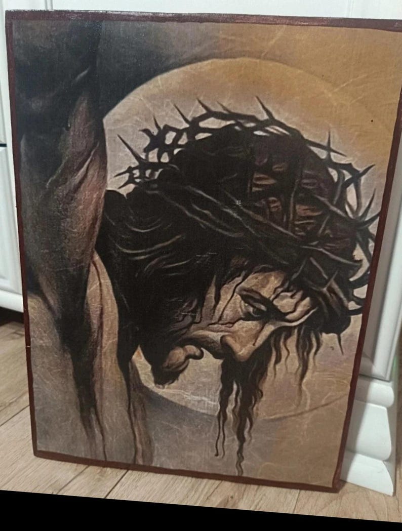Suffering Christ Orthodox Icon on Wood | Handmade Lithographic ...