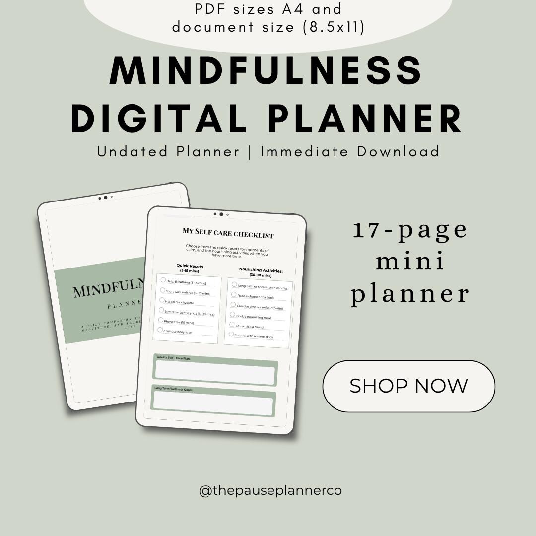 Mindfulness Planner Printable | Daily Gratitude Journal | Self Care ...