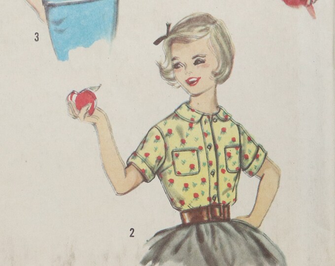Simplicity 3098 | Size 8 | Girls Collared Blouses Short / Long Sleeves ...