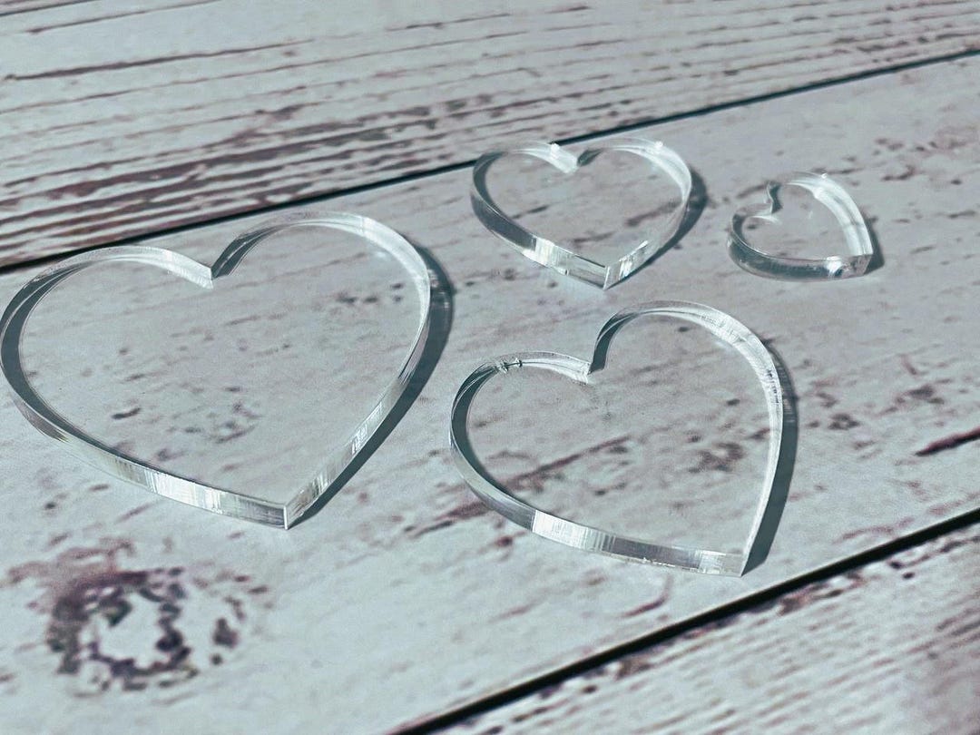 Clear Acrylic 1-25cm Heart Blanks – Customizable Shape for Crafts ...