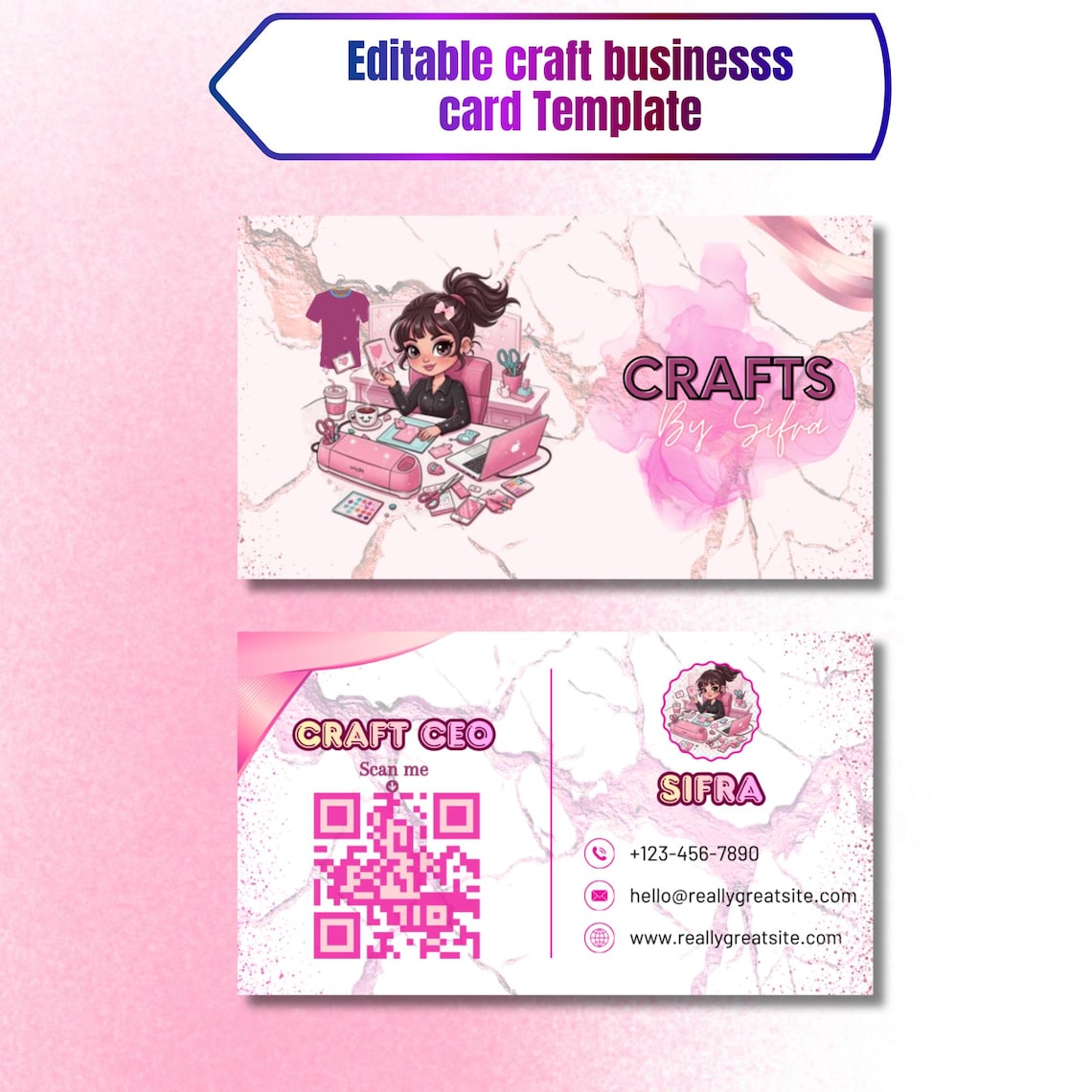 Editable Craft Business Card Template | DIY Small Business (canva) | 4 ...