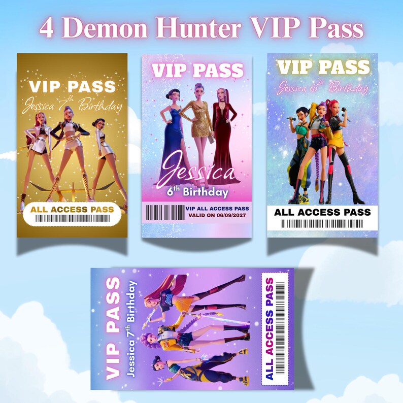 Demon Hunter VIP Pass | Huntrix ID Badge | Printable Kpop VIP Card ...