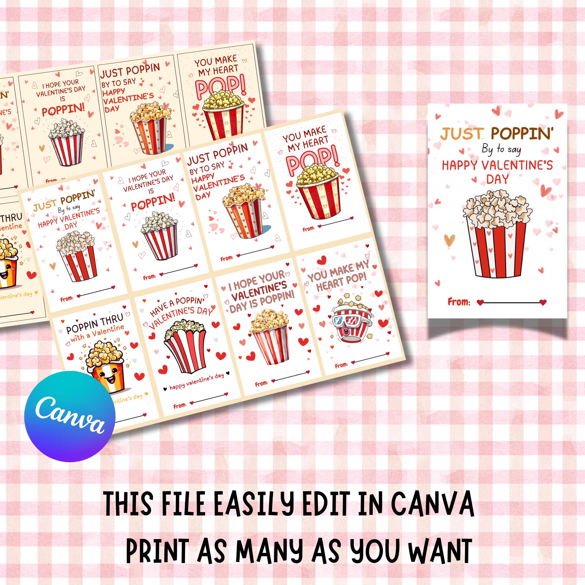 Printable Valentine Cards - Poppin by Popcorn Classroom Valentines ...