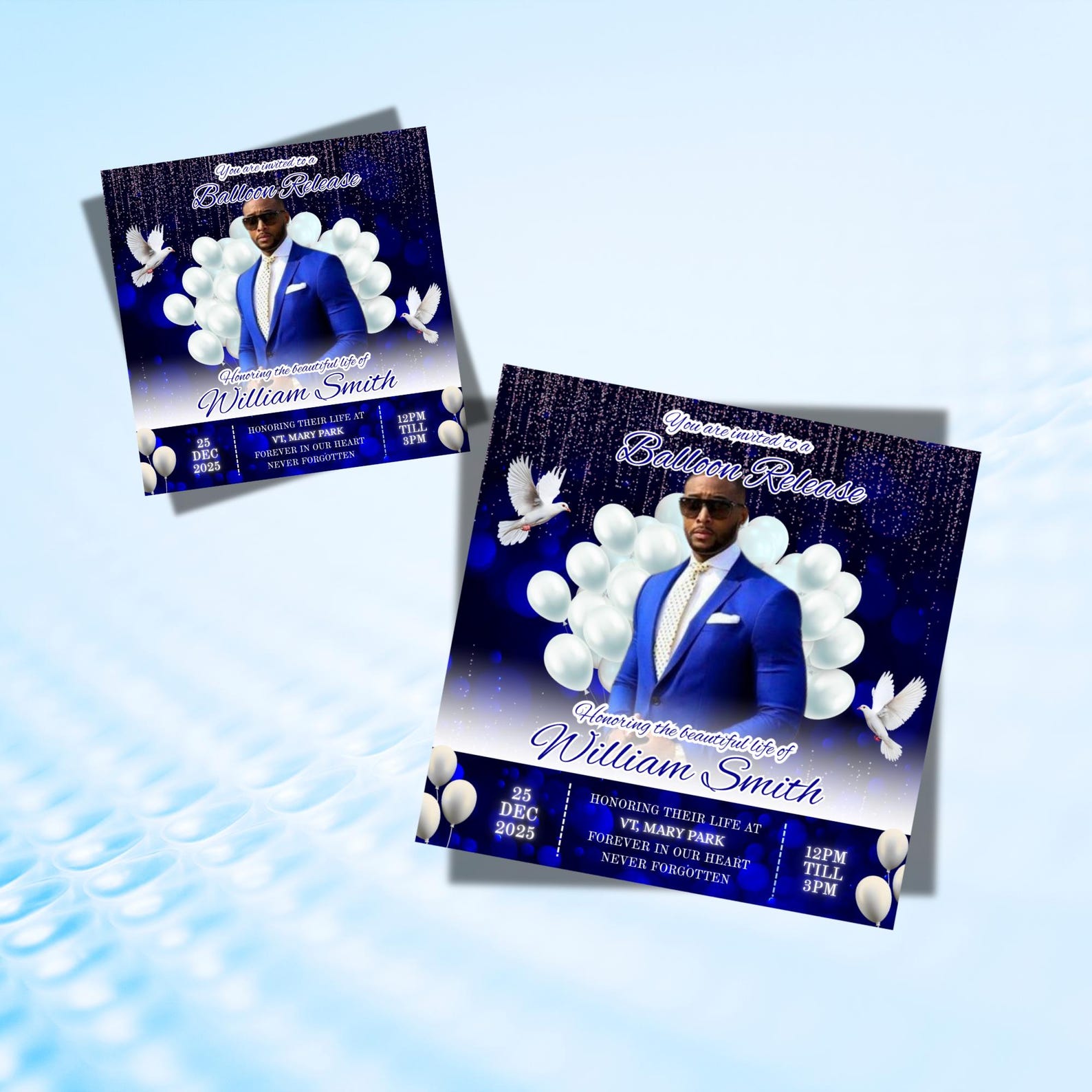 Memorial Balloon Release Flyer | Funeral Flyer | Memorial Flyer | RIP ...
