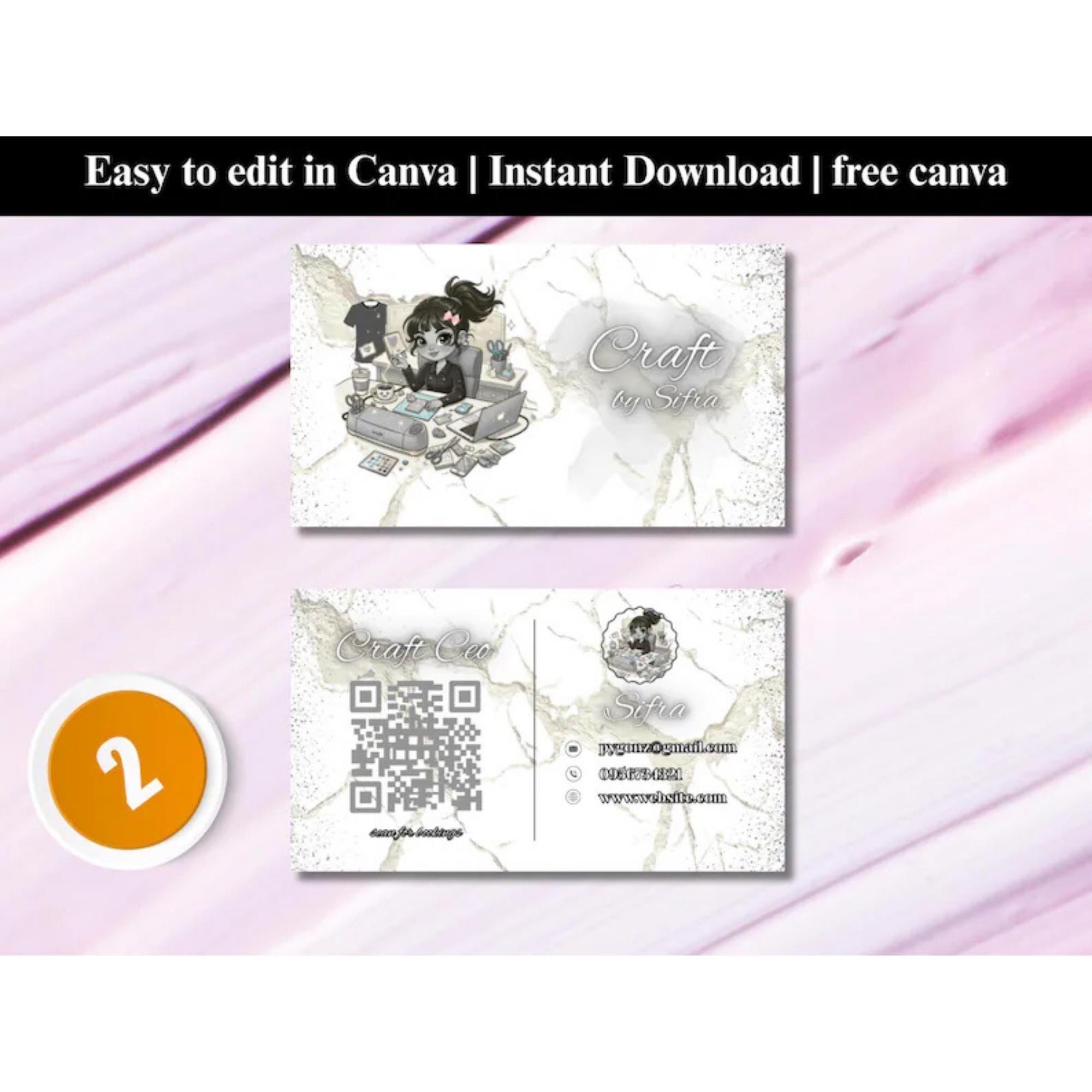 Editable Craft Business Card Template | DIY Small Business (canva) | 4 ...