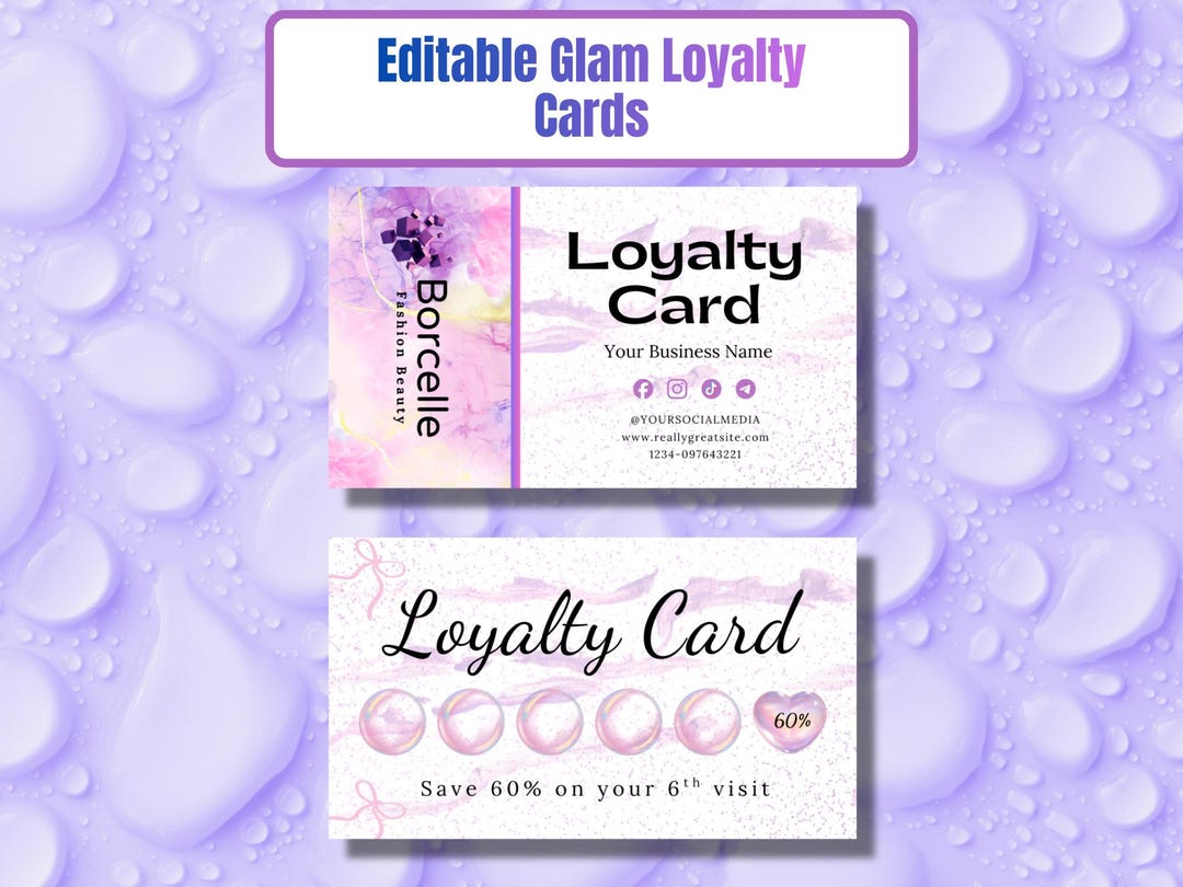 Stylish Glam Loyalty Cards | Unique Designs for Your Business Rewards ...