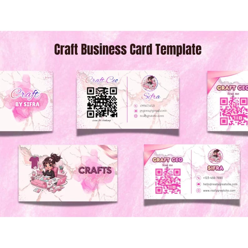 Editable Craft Business Card Template | DIY Small Business (canva) | 4 ...