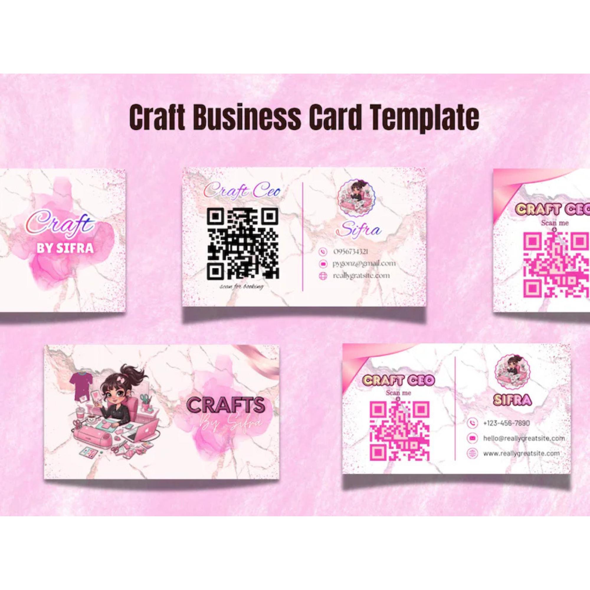 Editable Craft Business Card Template | DIY Small Business (canva) | 4 ...