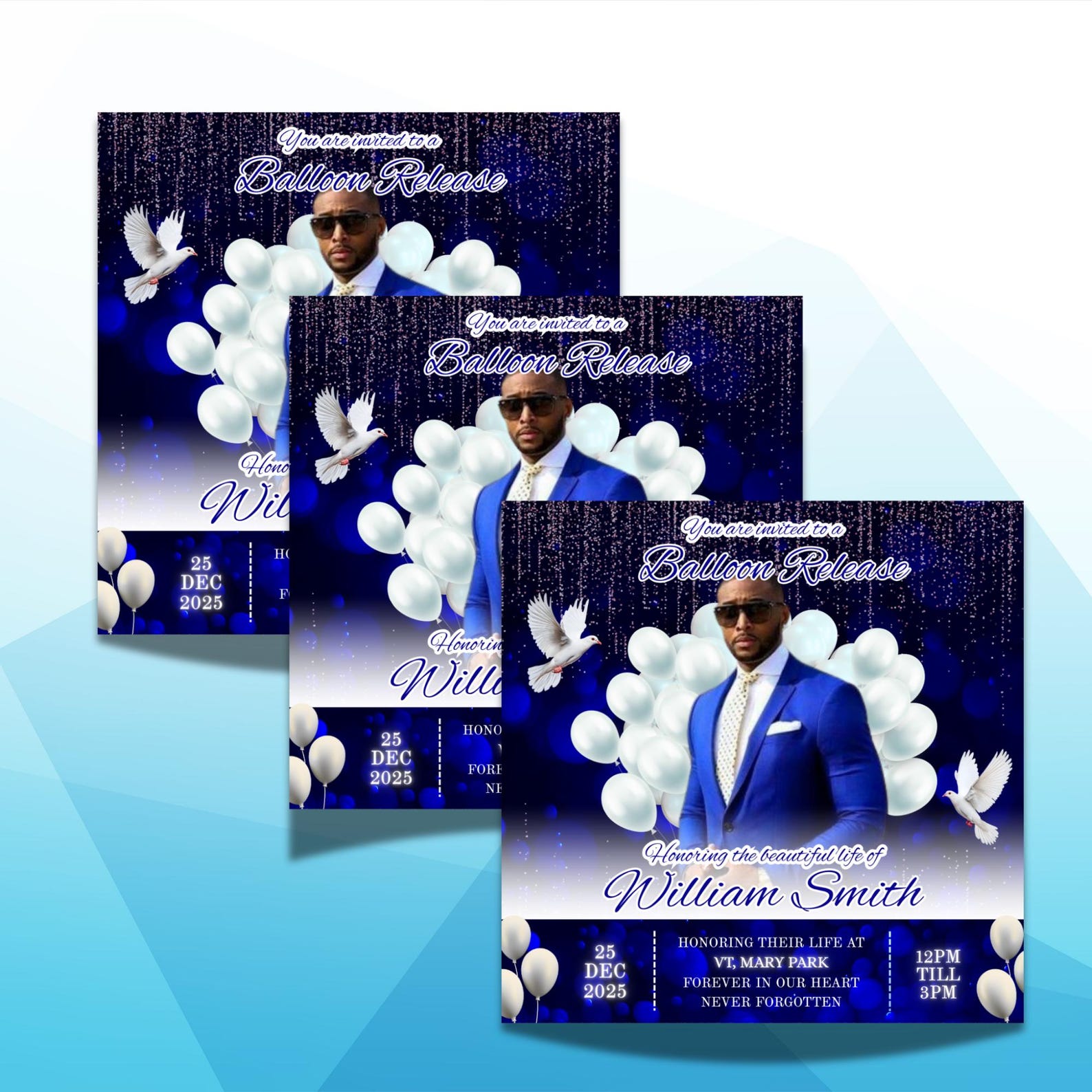 Memorial Balloon Release Flyer | Funeral Flyer | Memorial Flyer | RIP ...