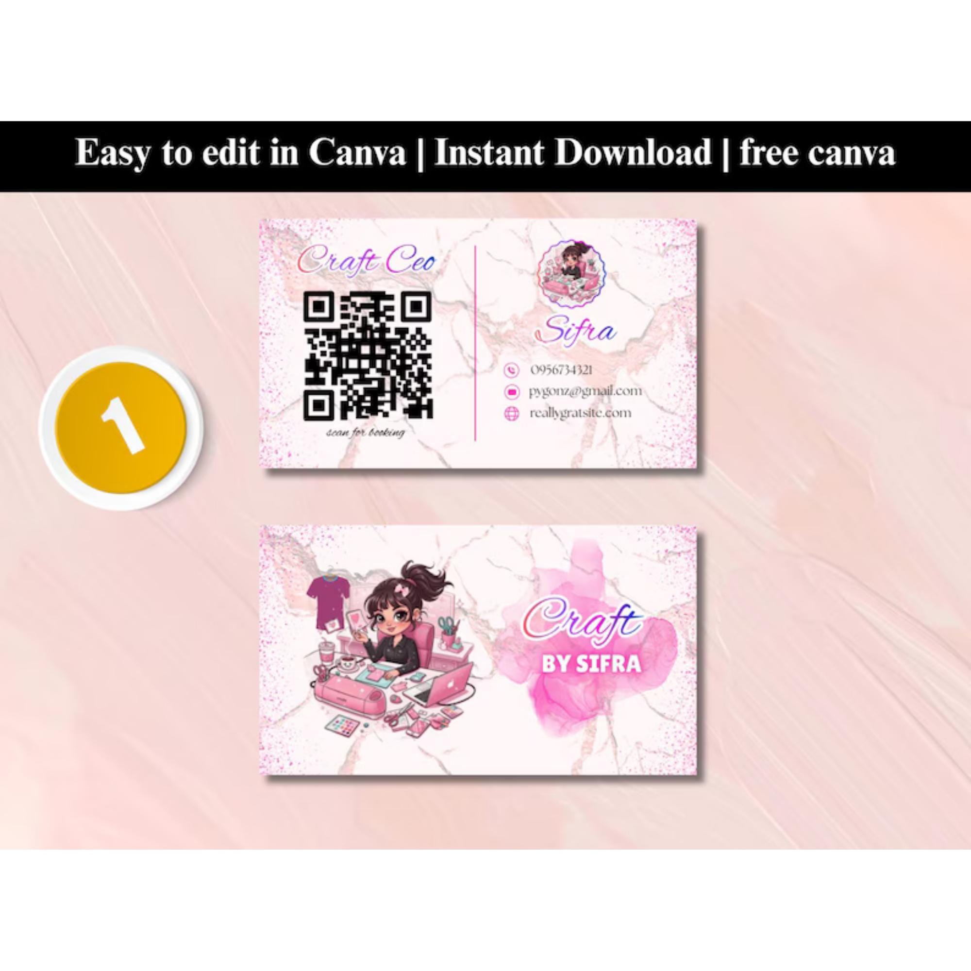 Editable Craft Business Card Template | DIY Small Business (canva) | 4 ...