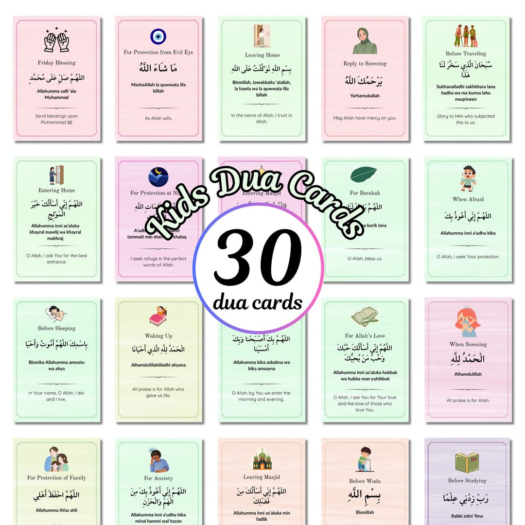 Kids Dua Cards, Islamic Kids Printable's, Duas for Kids, Children Dua ...