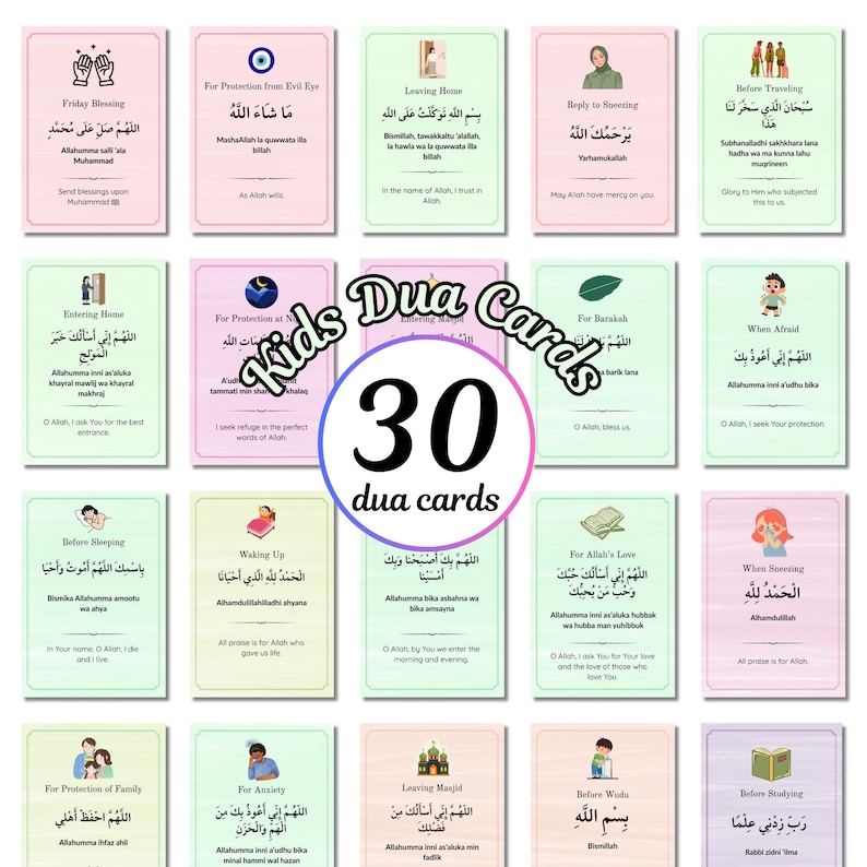 Kids Dua Cards, Islamic Kids Printable's, Duas for Kids, Children Dua ...