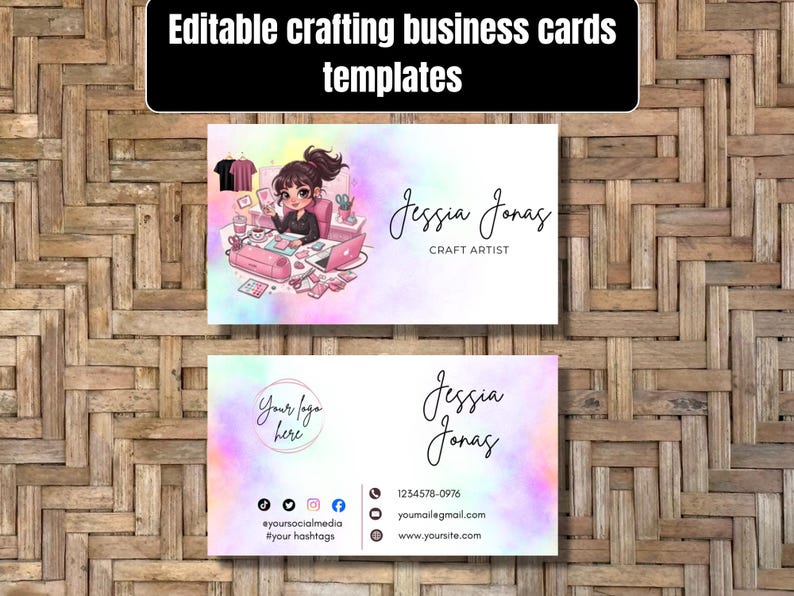 DIY Crafting Business Cards Templates - Customizable Designs | Ediable ...