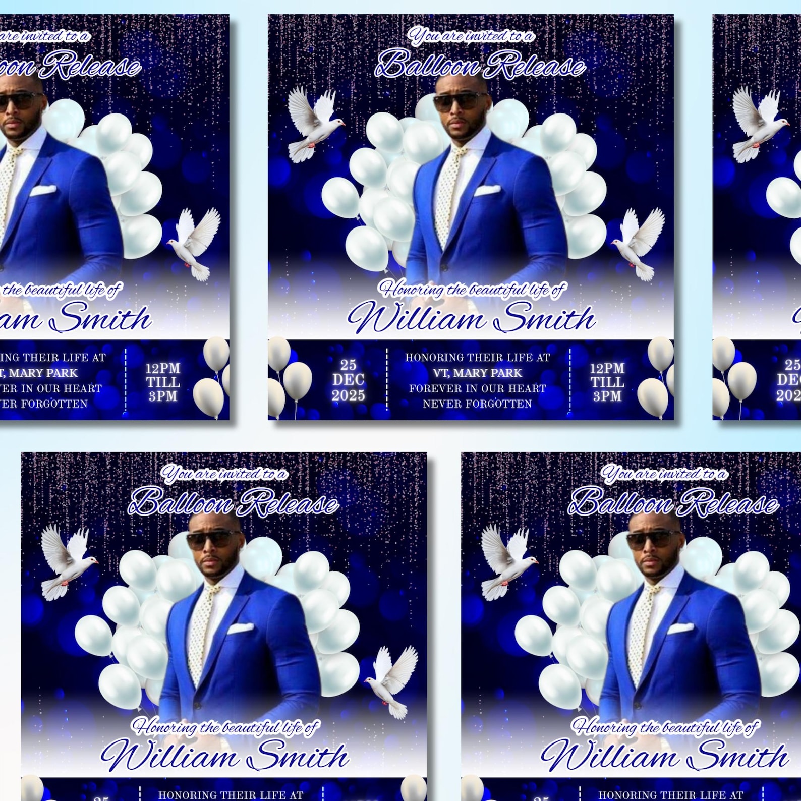 Memorial Balloon Release Flyer | Funeral Flyer | Memorial Flyer | RIP ...