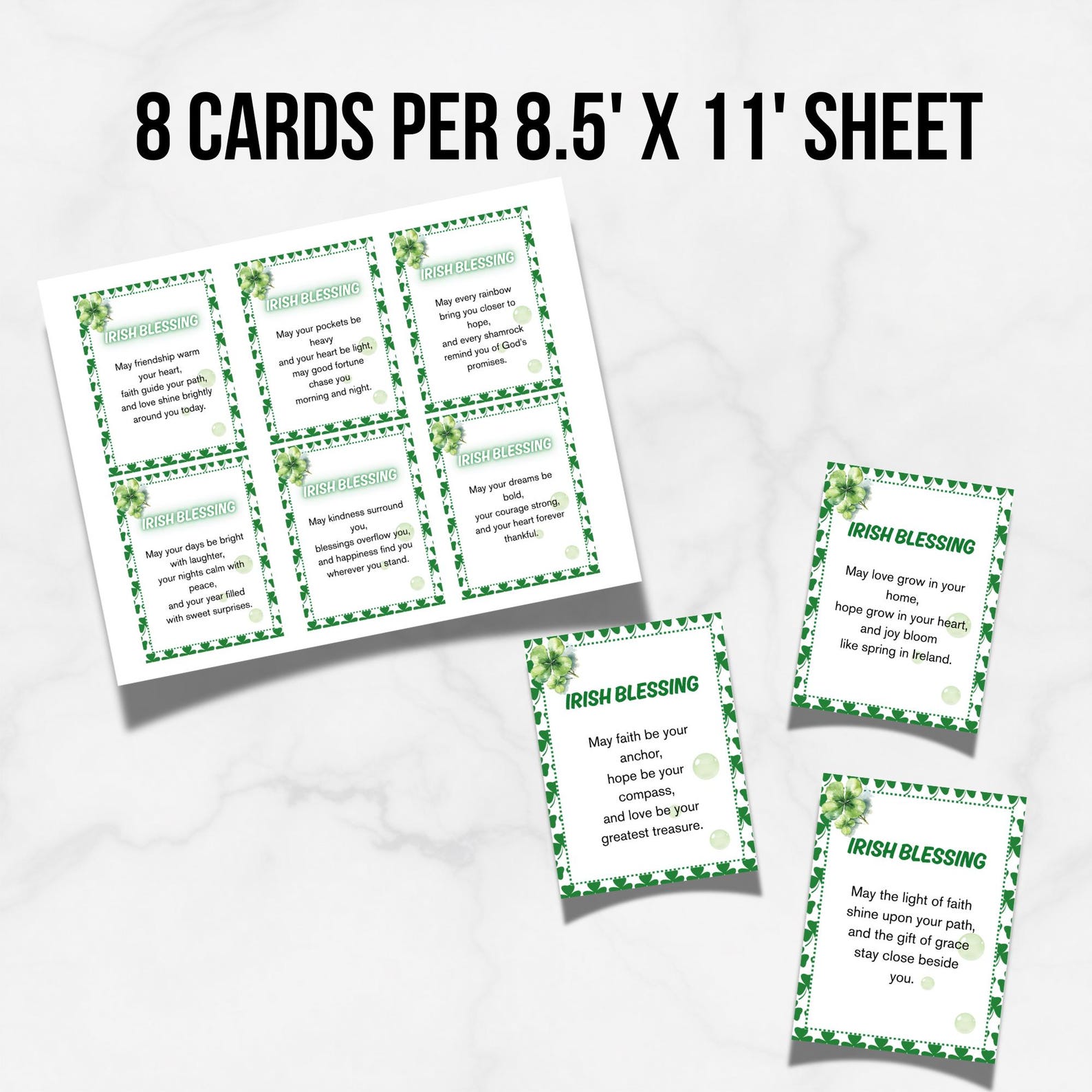 Irish Blessing Cards: St. Patrick's Day Printable (digital Download ...