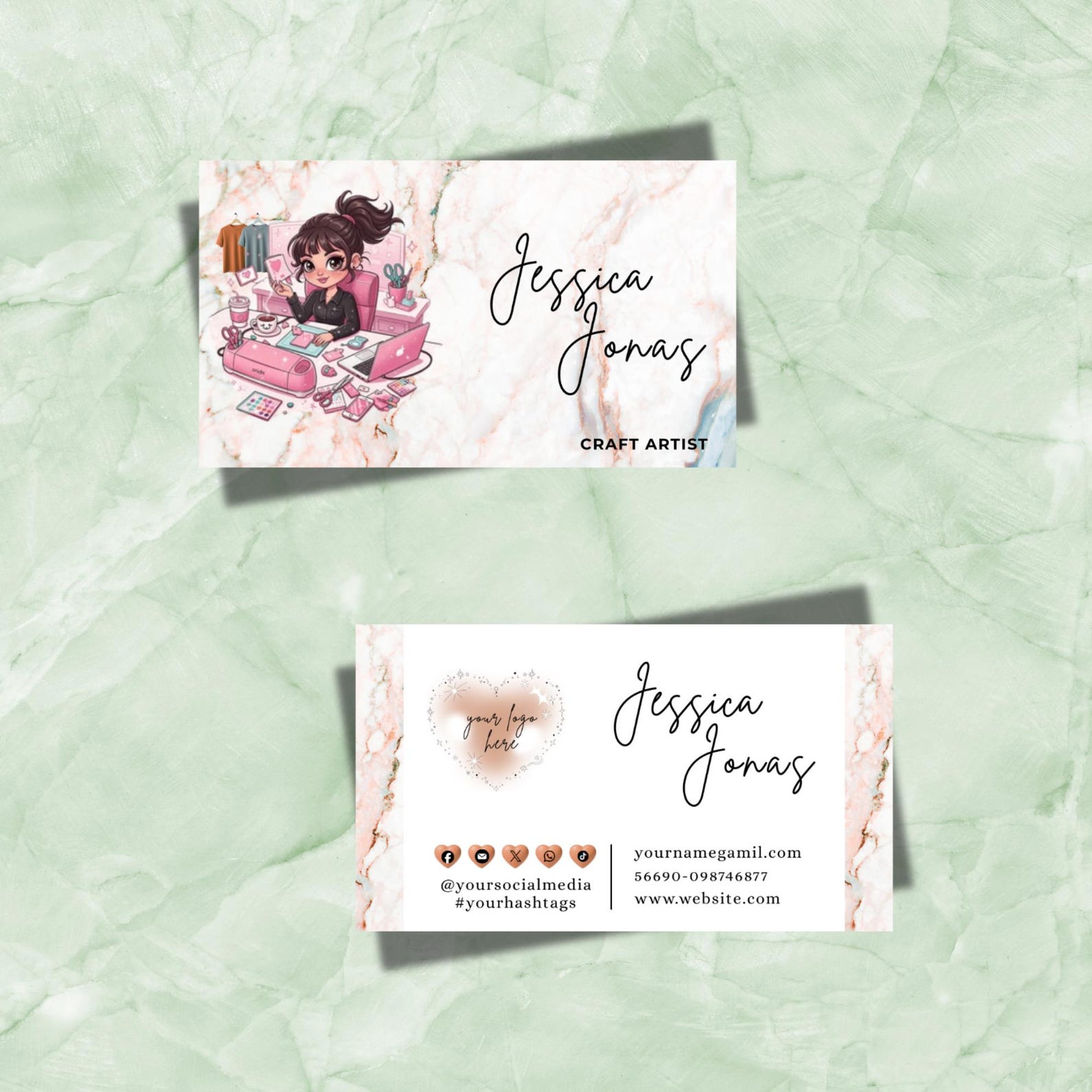 Craft Business Card Template | Handmade Business Card Design ...