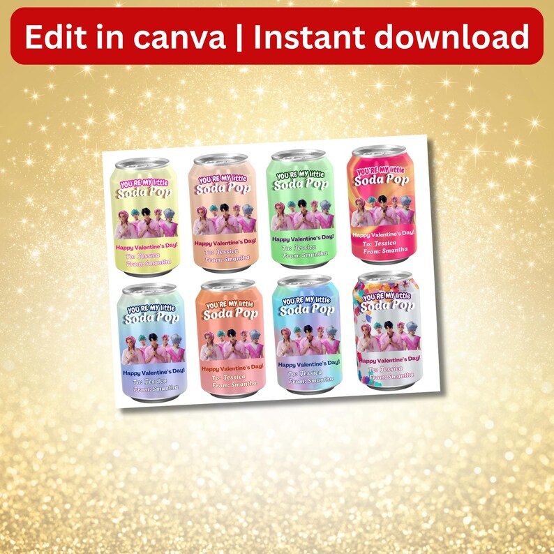 Kpop Demon Hunters Printable Valentine Cards, Saja Boys Soda Pop ...