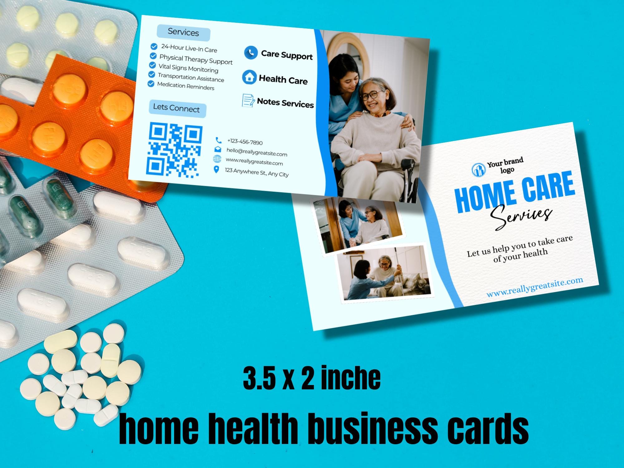 Home Health Business Cards | Editable Canva Template | Nurse ...