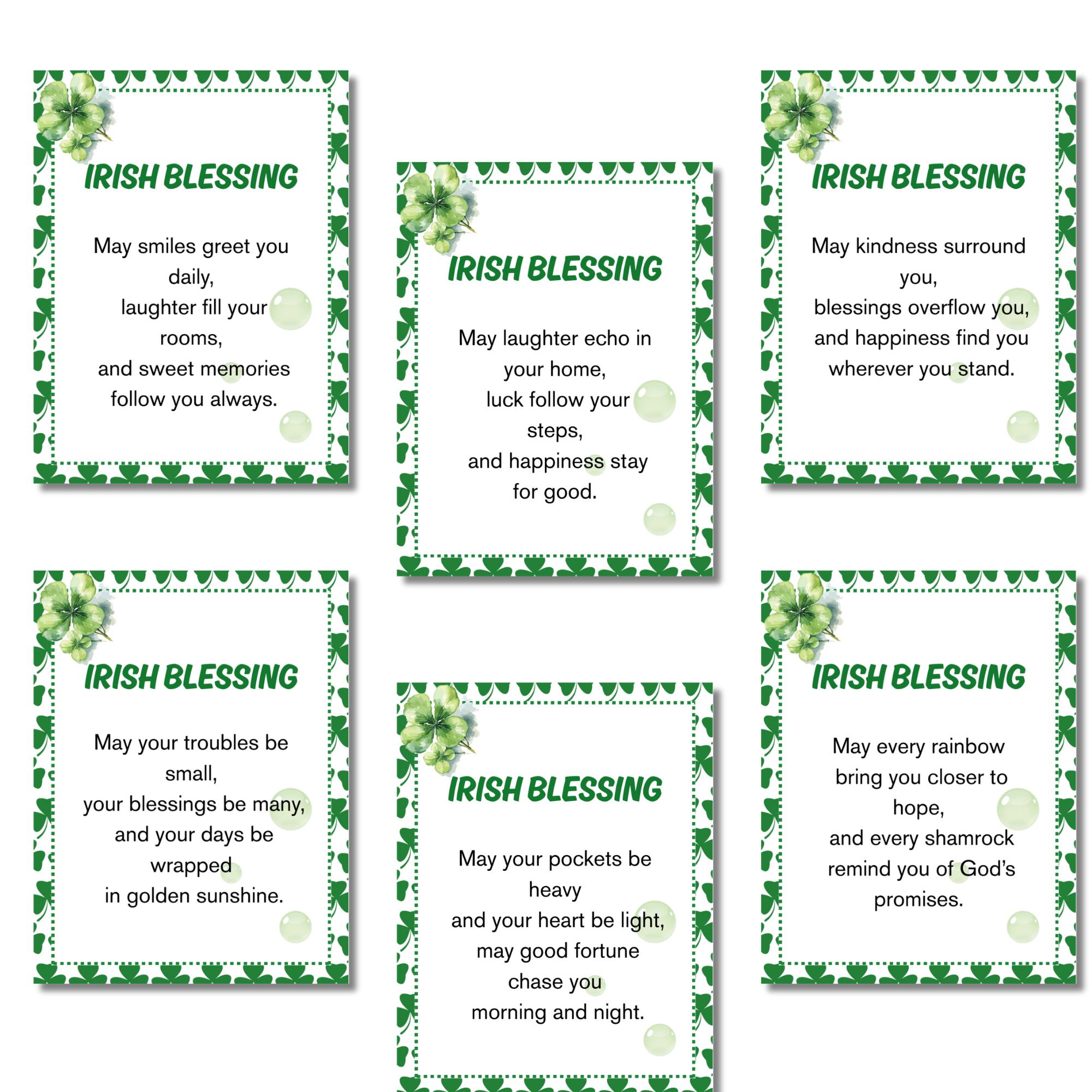 Irish Blessing Cards: St. Patrick's Day Printable (digital Download ...