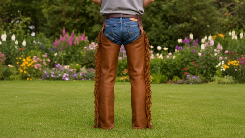 Handmade Brown Leather Chaps – Western Rodeo Cowboy Fringe - Etsy