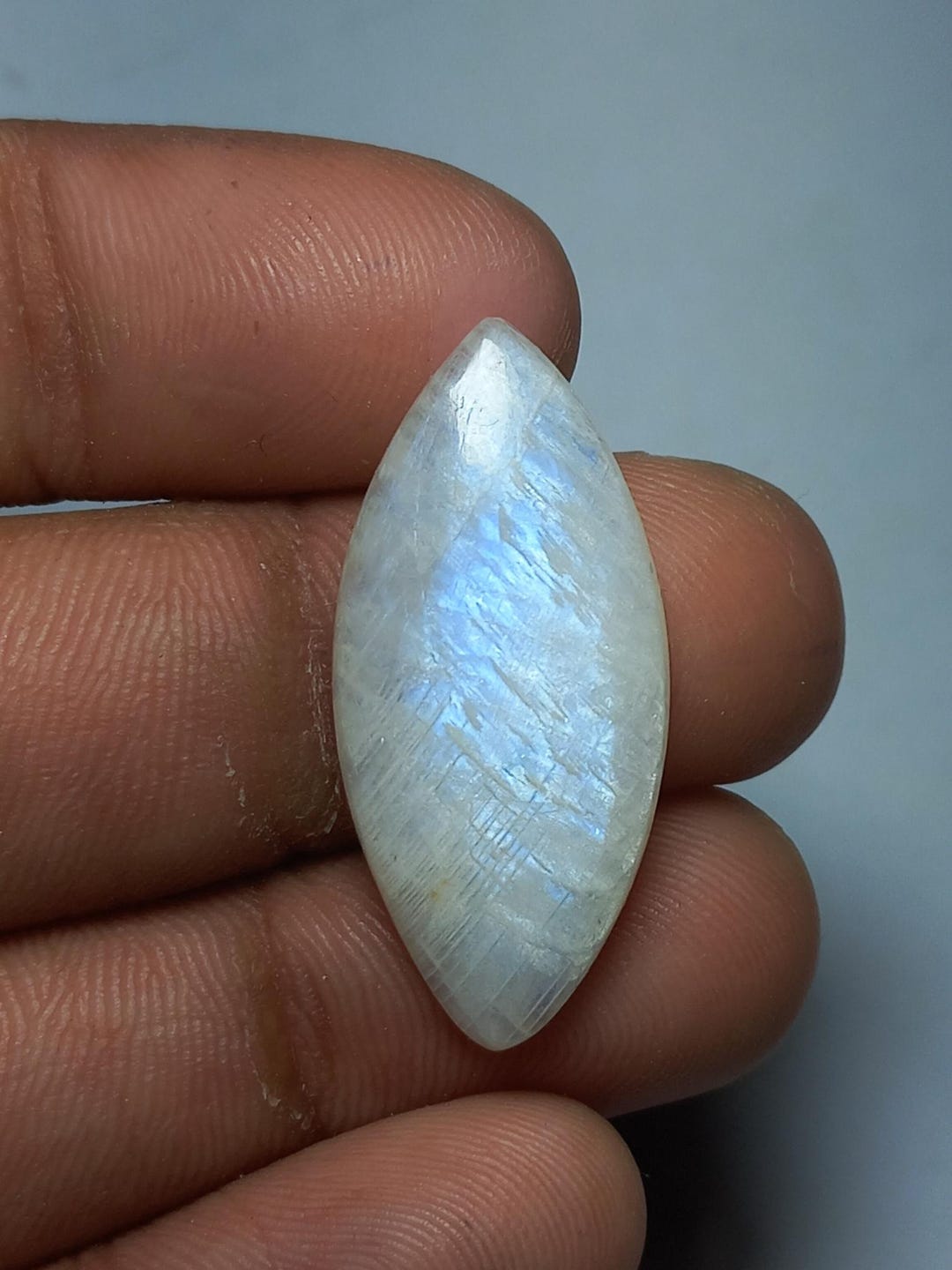 African Moonstone Cabochon: Hand Polished Gemstone for Jewelry (32X15 ...