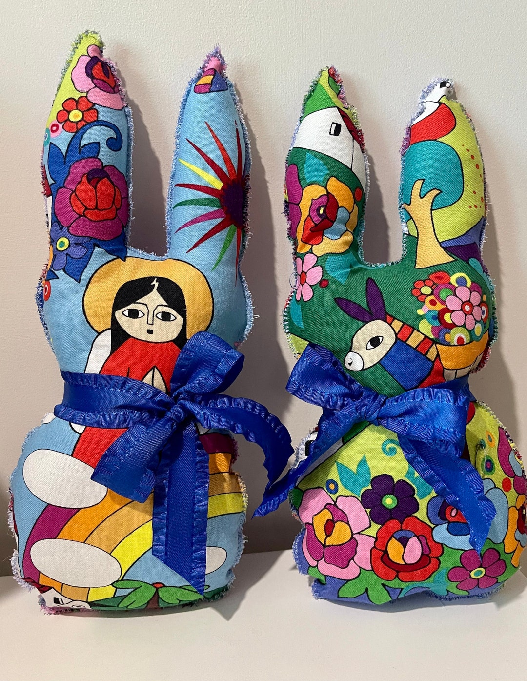 Mexican Style Easter Bunnies Set of Two - Etsy
