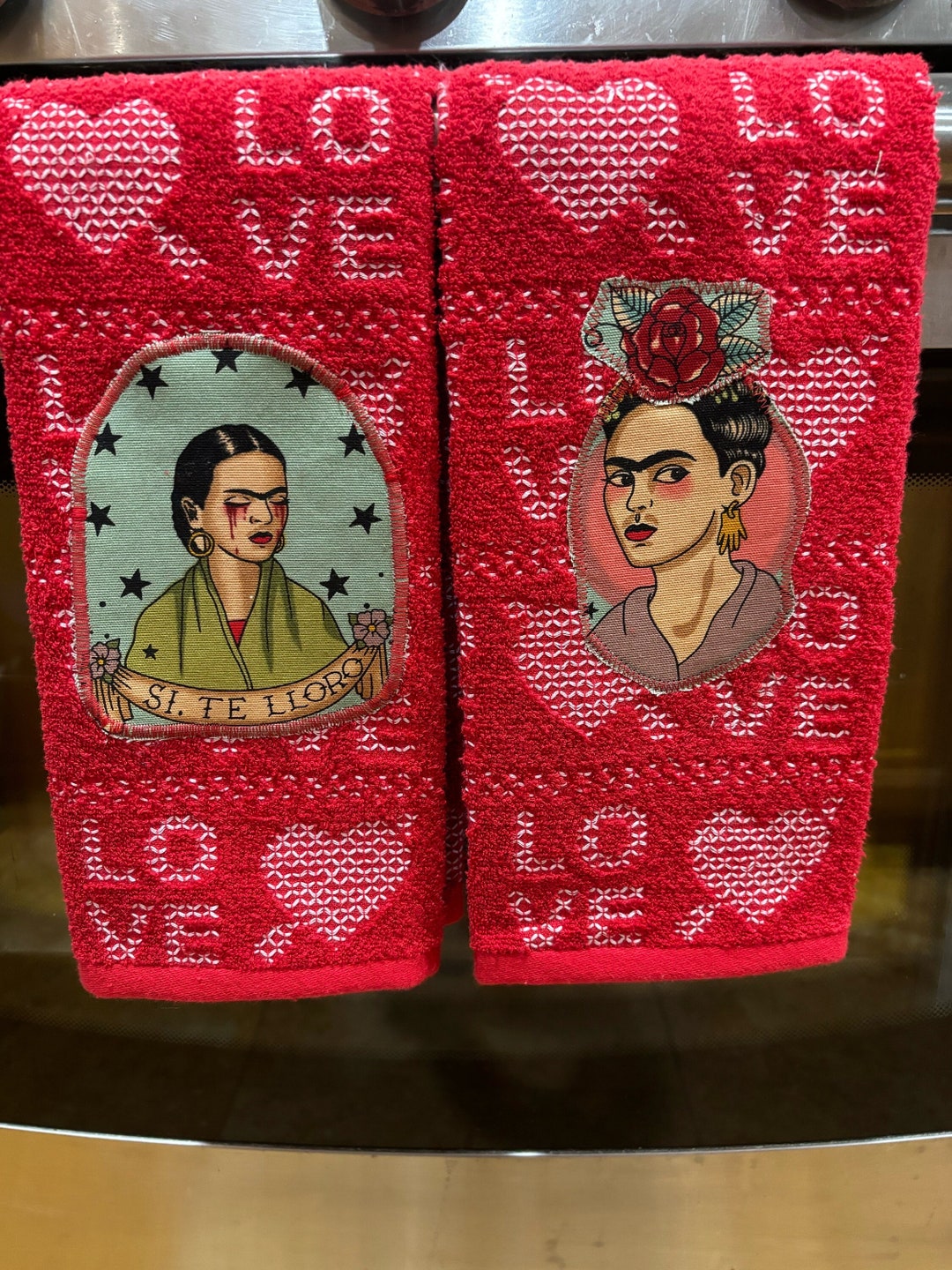 Colorful Frida Kahlo Set of Two Kitchen Towels. Mexican Decor ...