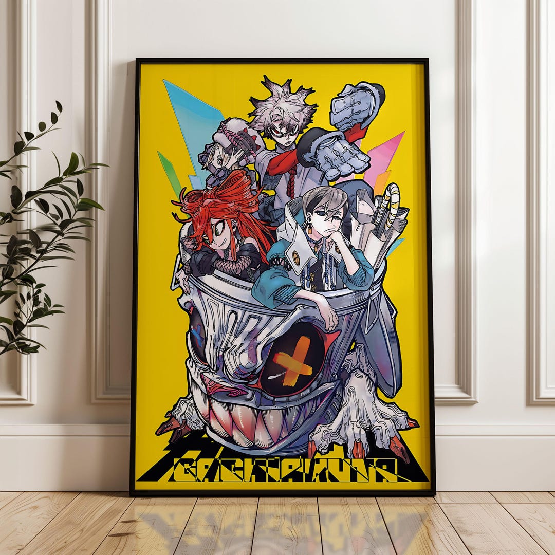 Gachiakuta Riyo Rudo Enjin Zanka Poster: Akuta Team, Anime Satin Poster ...