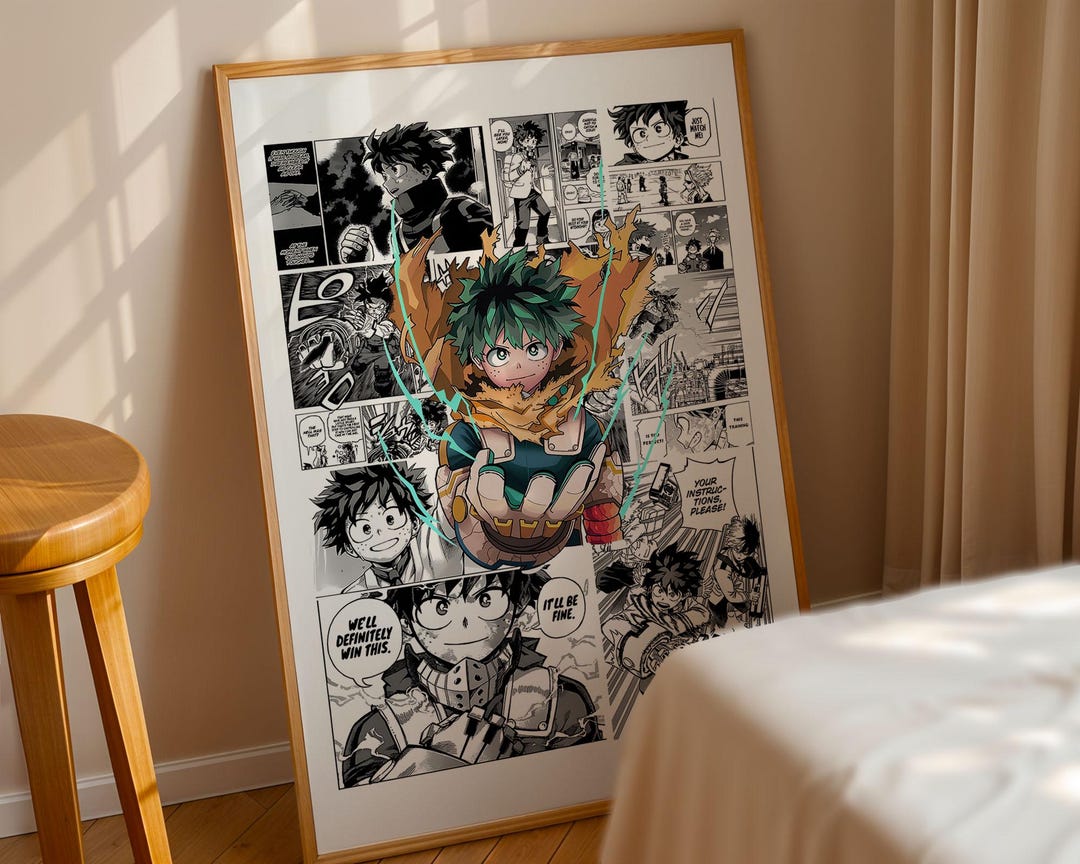 My Hero Academia Deku Midoriya Izuku Manga Panels Poster – Curated ...